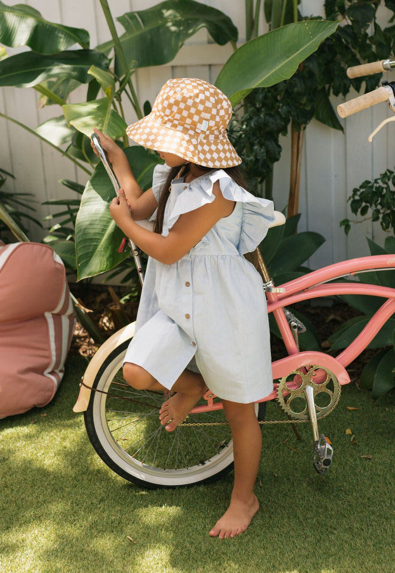 Checkmate Wide Brim Bucket Hat | Bucket Hats | Acorn Kids Sun Hats ...