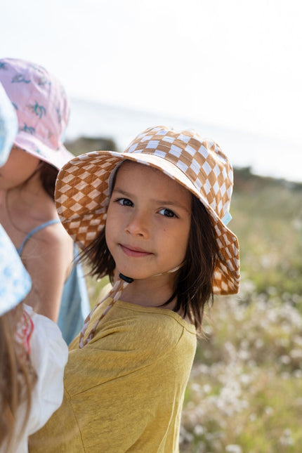 Checkmate Wide Brim Bucket Hat | Bucket Hats | Acorn Kids Sun Hats ...