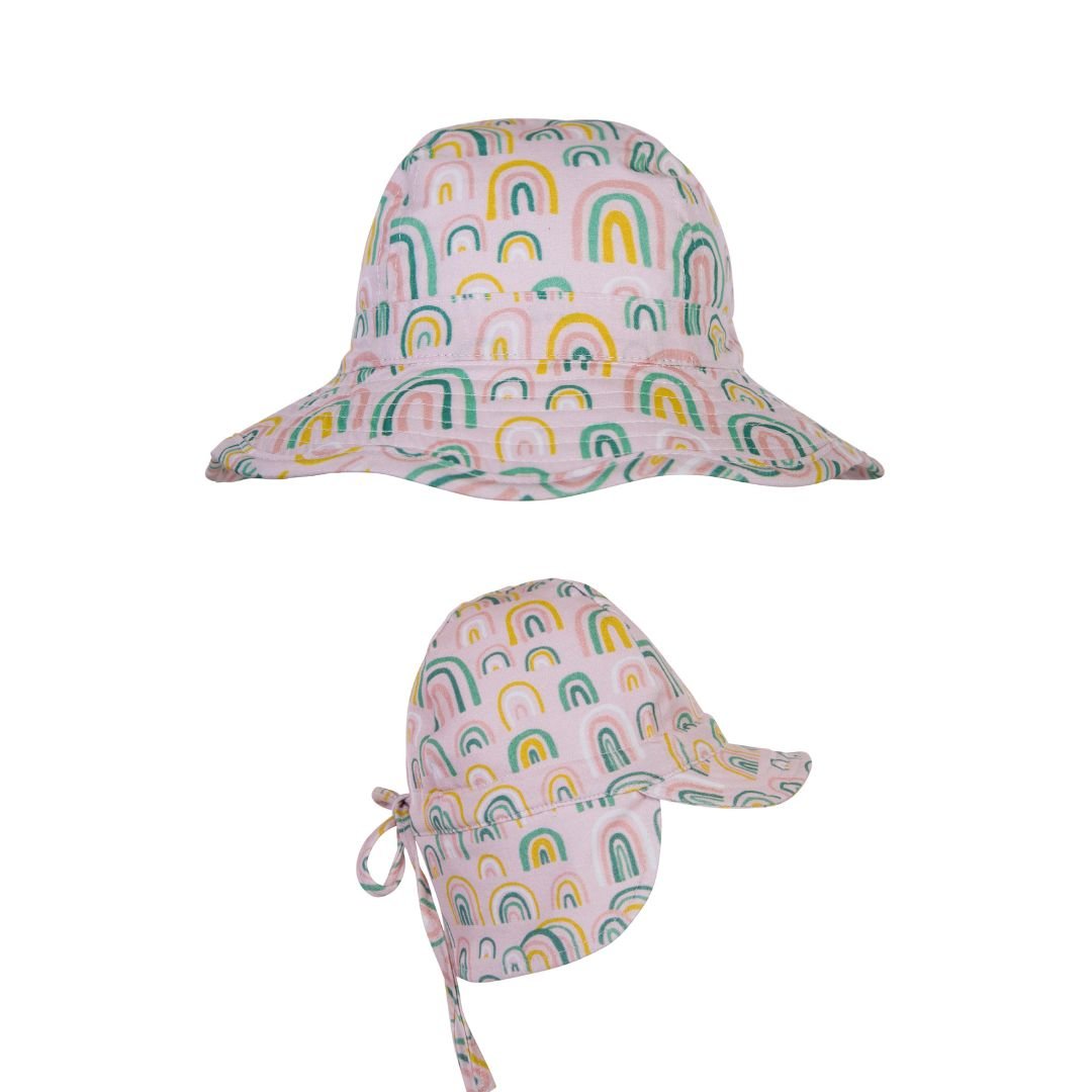 Falling Rainbow Infant Hat & Flap Cap Bundle | Acorn Kids