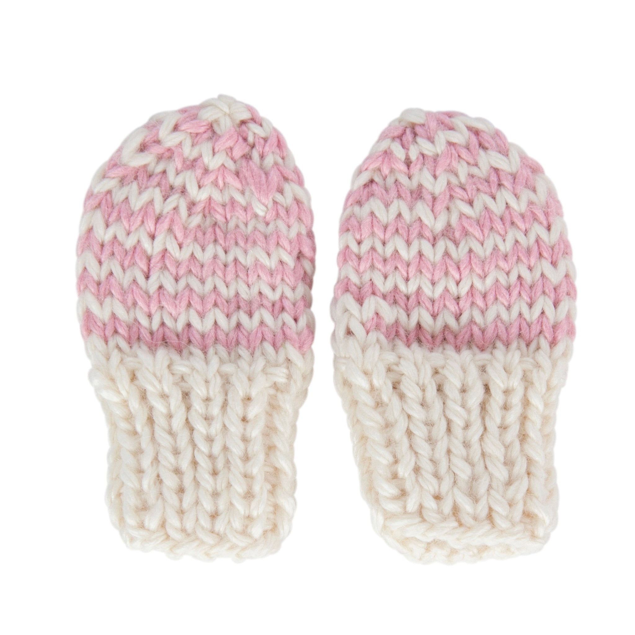 Flopsy Mittens Pink & Cream | Hand knitted Mittens | Acorn Kids Mitten ...