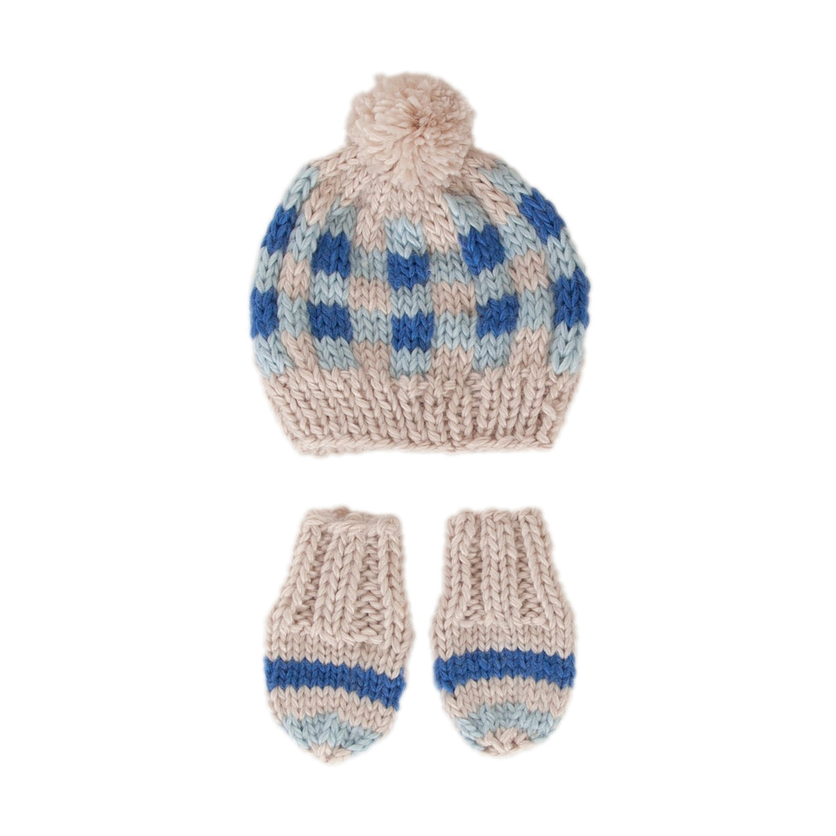 Checks Bundle Set Blue | Kids Beanies and Mitten Sets | Acorn Kids ...